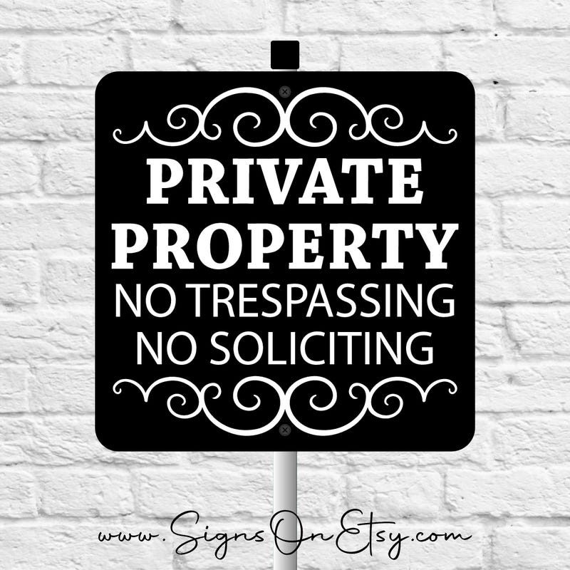 Private Property Sign - Etsy