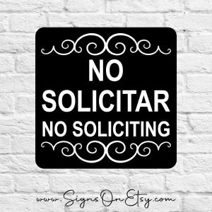 No Solicitar NO Soliciting Sign With Yard Stake. English and Spanish - Etsy