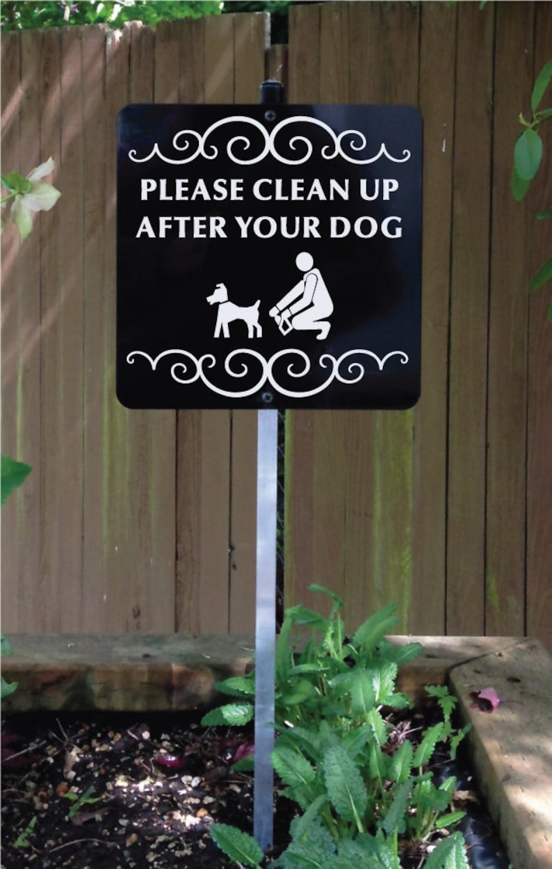 Please Clean up After Your Dog Yard Sign With Attached Yard - Etsy