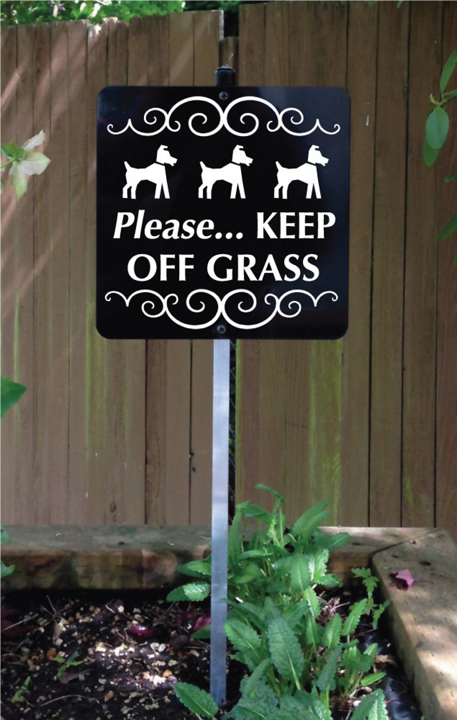 Please... KEEP OFF GRASS Dog Yard Sign With Attached Yard - Etsy