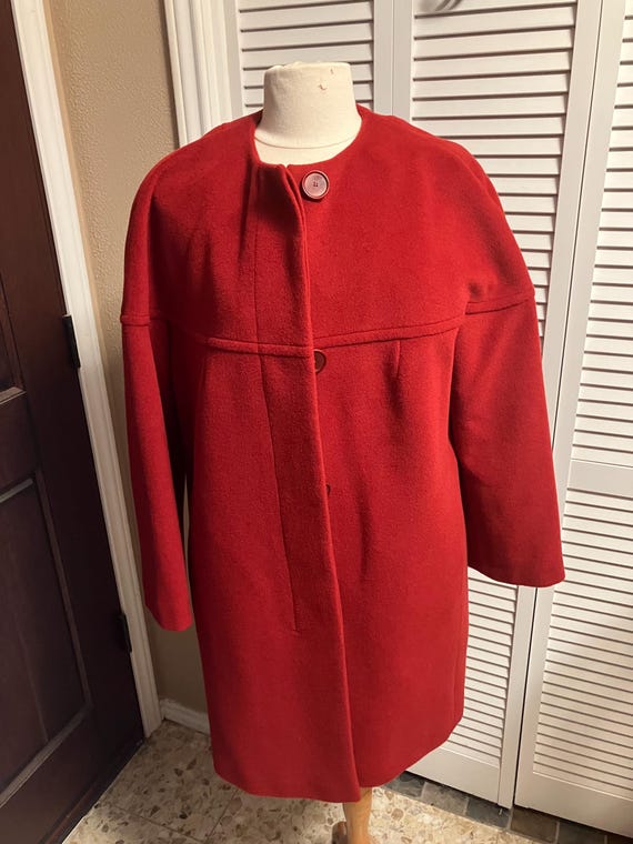 Gorgeous AKRIS Red Wool & Angora Coat size 12 Made in… - Gem