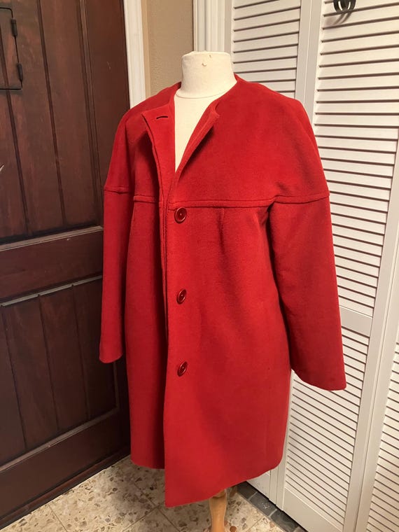Gorgeous AKRIS Red Wool & Angora Coat size 12 Made in… - Gem