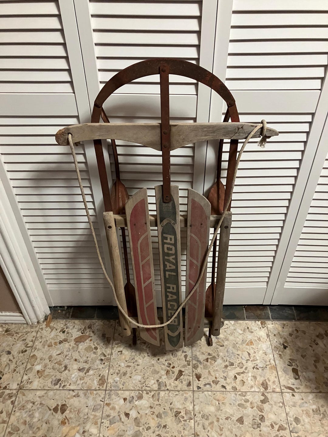 Vintage Royal Racer 40 X 21 Wooden Snow Sled Sledding Decor Holiday ...