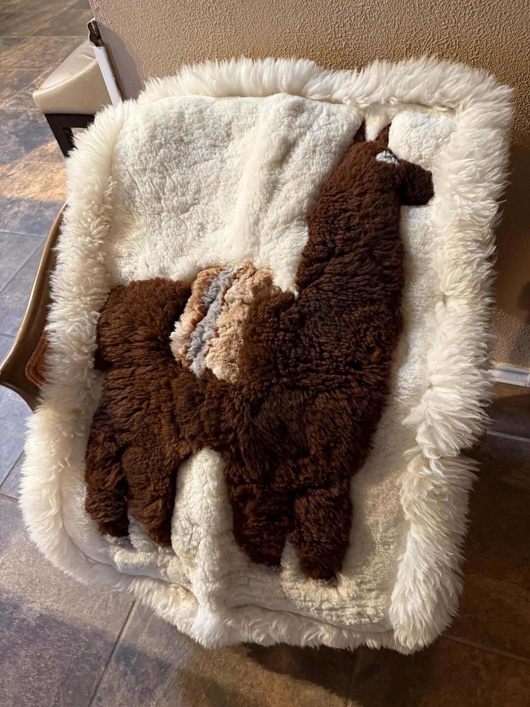 Vintage Alpaca Fur Rug Genuine Natural Alpaca Llama Wall Decor From ...