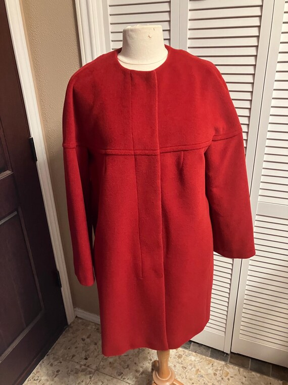 Gorgeous AKRIS Red Wool & Angora Coat size 12 Made in… - Gem