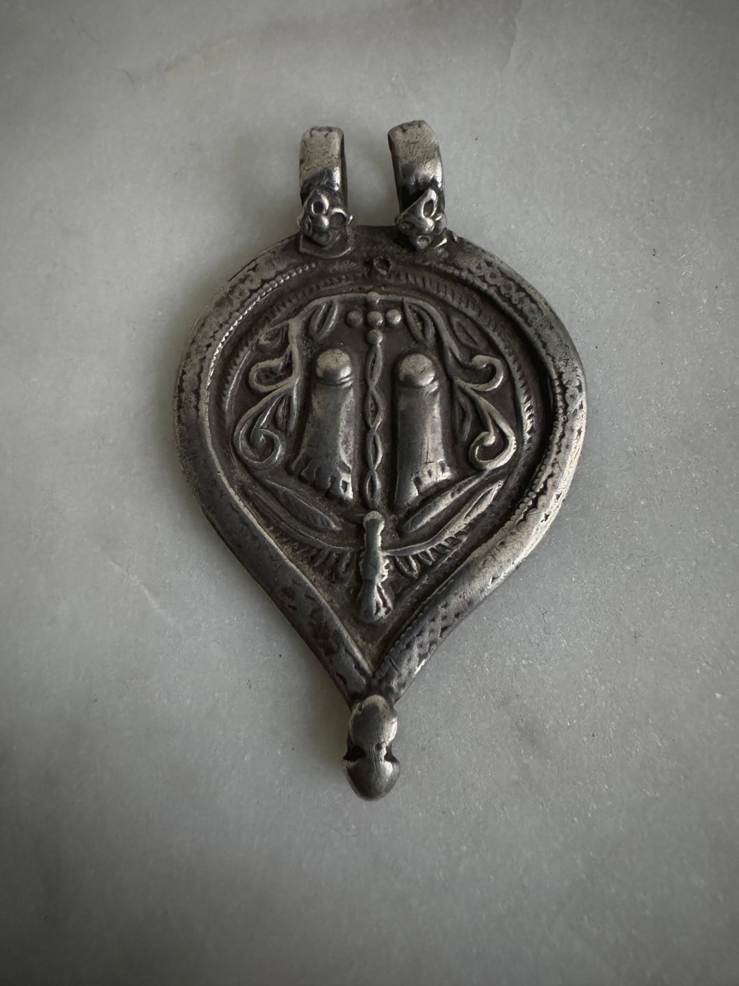 Feet of Lord Vishnu, Antique Silver Amulet From Rajasthan - Etsy