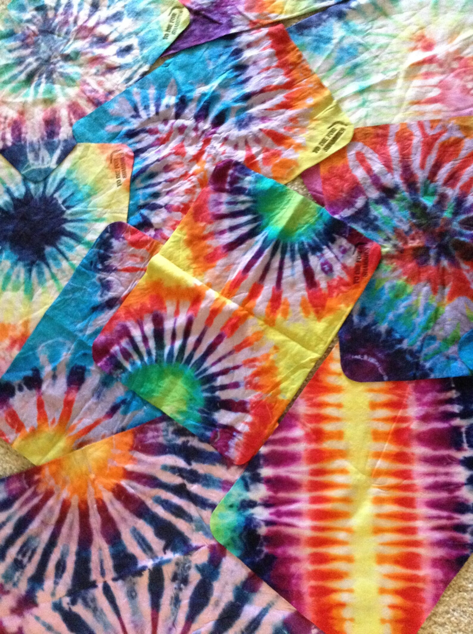 Large RAINBOW Tie Dye Shammy Sammy Chamois Sports Drying Towel Diving ...