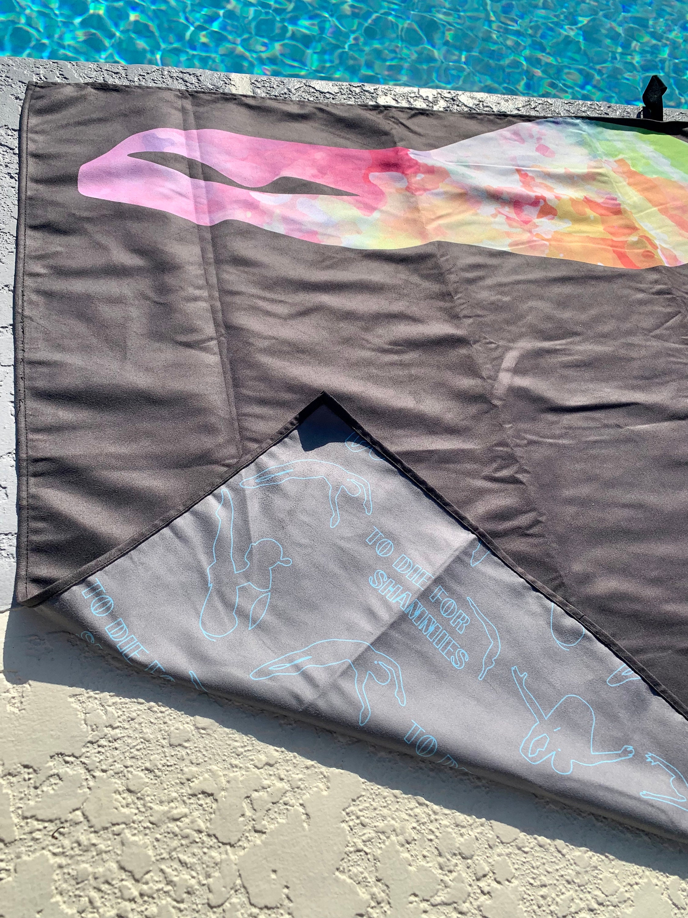 Fly Back Springboard Diver Silhouette Towel for Pool, Beach or Travel ...