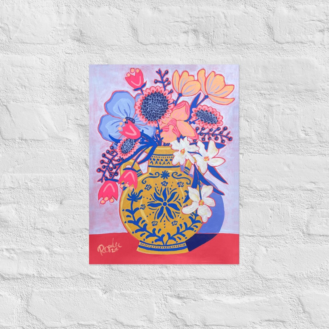 Funky Floral Art Print - Etsy