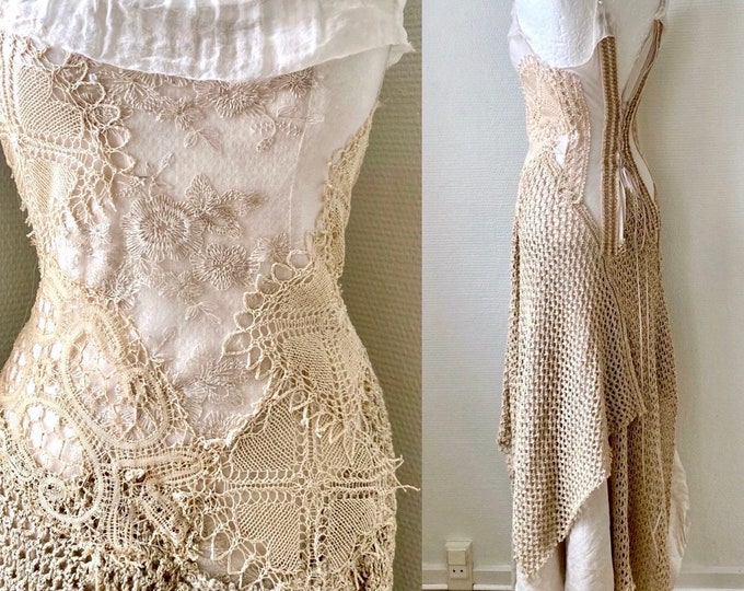 Elven Wedding Dress Raw Rags, Alternative Wedding Dress Boho Wedding ...
