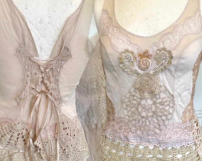 RAW RAGS Beautiful One of a Kind Top. Antique Vintage Laces, Upcycled ...
