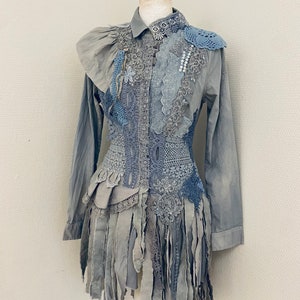 Handmade Ragged Boho Shirt, Victorian Style Ruffled Blouse, Unique Gift ...