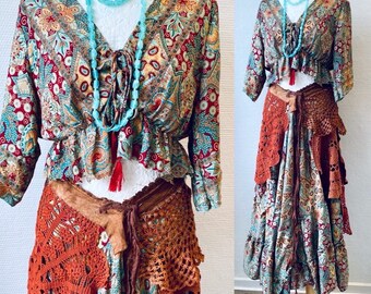 SOLD Wedding Dress With Roses Raw Rags ,boho Wedding Antique French ...