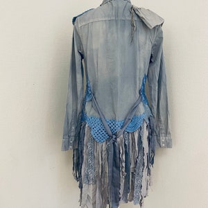 Handmade Ragged Boho Shirt, Victorian Style Ruffled Blouse, Unique Gift ...