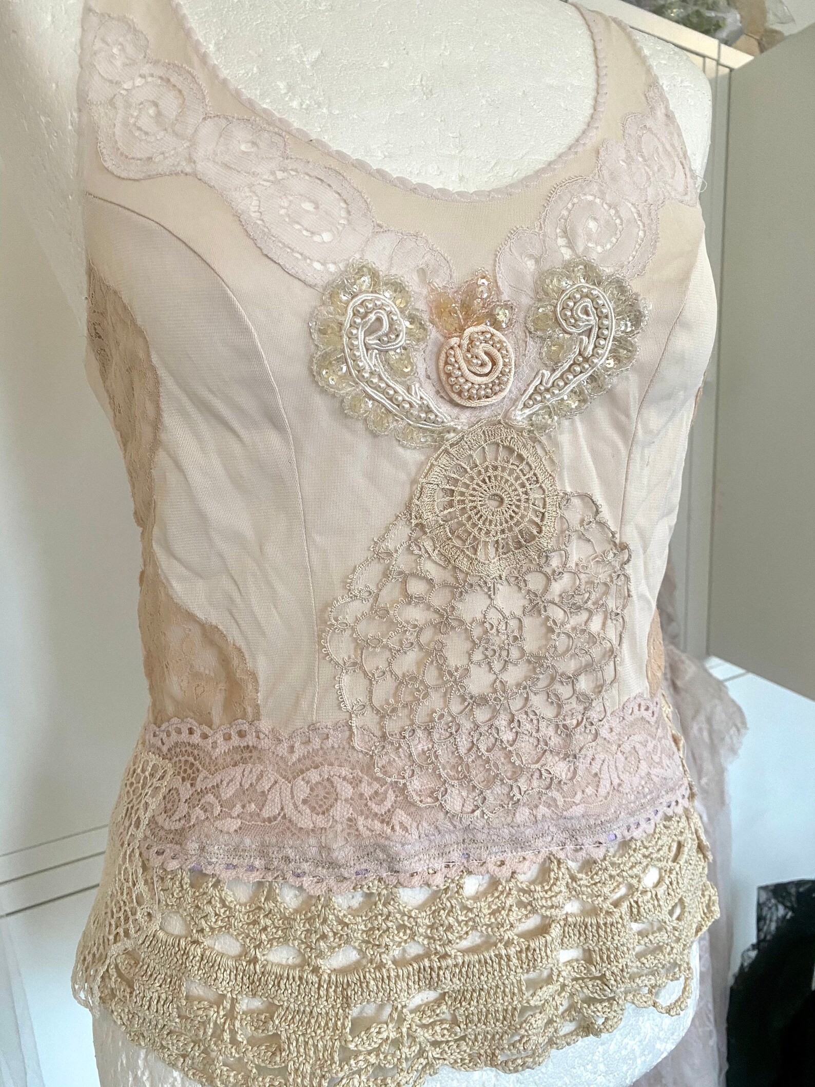 RAW RAGS Beautiful One of a Kind Top. Antique Vintage Laces - Etsy