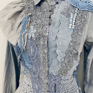 Handmade Ragged Boho Shirt, Victorian Style Ruffled Blouse, Unique Gift ...