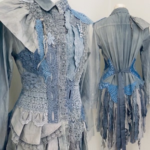 Handmade Ragged Boho Shirt, Victorian Style Ruffled Blouse, Unique Gift ...