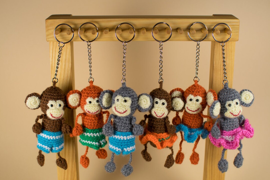 Keychain Monkey, Amigurumi Monkey, Stuffed Monkey, Crochet Monkey ...