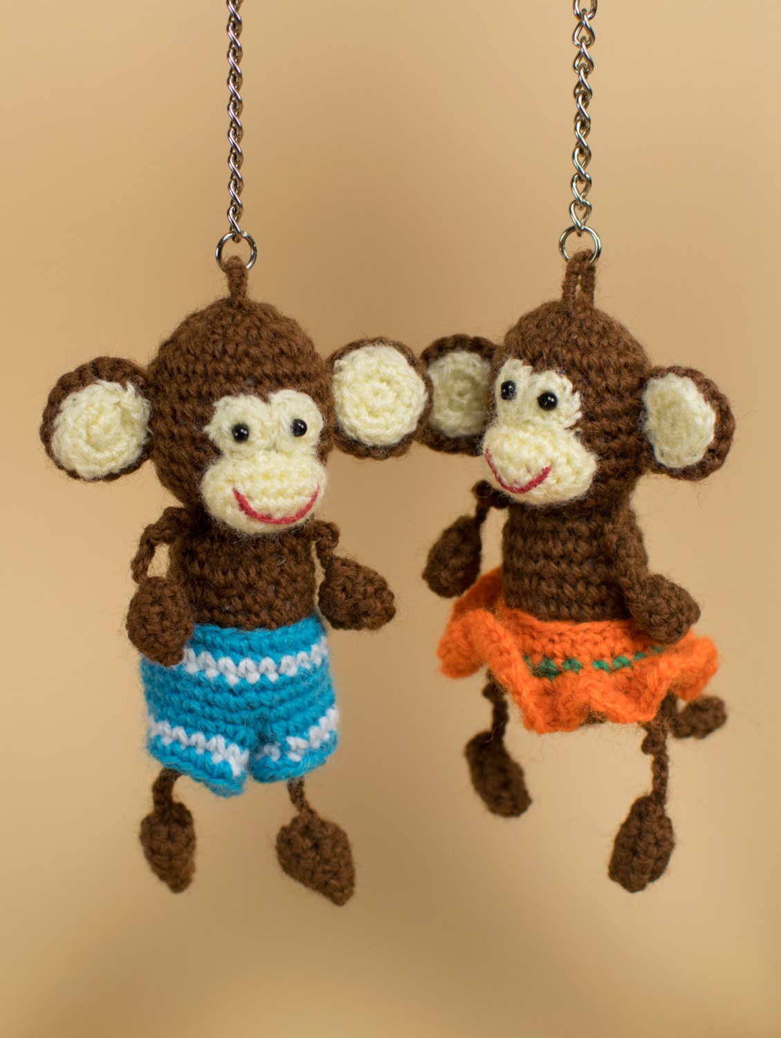 Keychain Monkey, Amigurumi Monkey, Stuffed Monkey, Crochet Monkey ...
