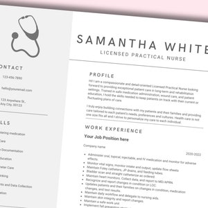 LPN/LVN Resume Template, Long Term Care (digital Download) - Etsy