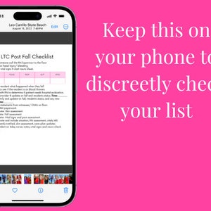 Editable Post Fall Checklist for LPN/LVN Charge Nurse in Long-term Care ...
