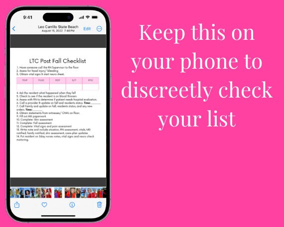 Editable Post Fall Checklist for LPN/LVN Charge Nurse in Long-term Care ...