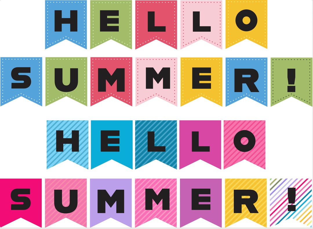 Printable Hello Summer Banner PDF and SVG Files - Etsy