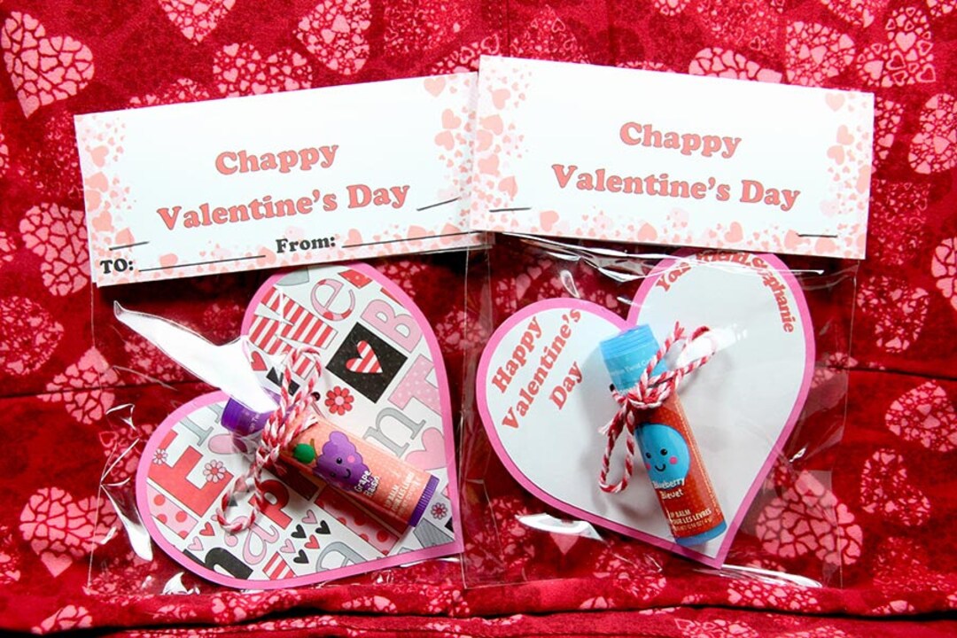 Chappy Valentine's Day Lip Balm Gifts Valentine Exchange Heart Lip Balm ...