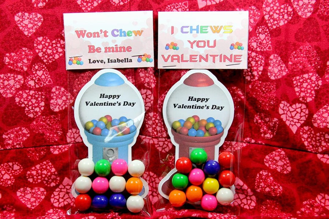 Valentine Exchanges for Kids I Chews You, or Won't Chew Be Mine GUMBALL ...