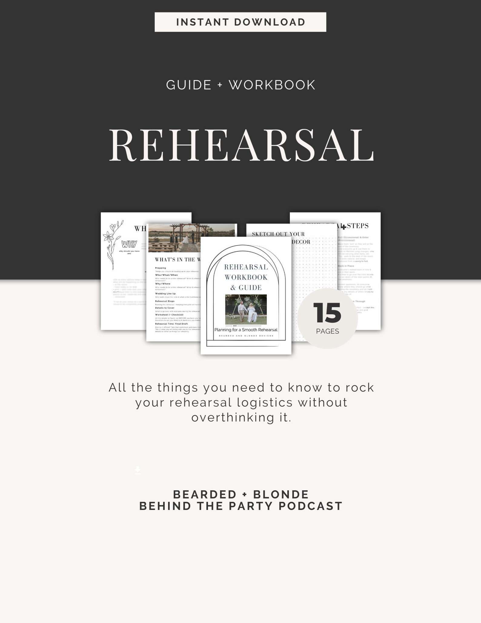 Wedding REHEARSAL Planner: Guide and Worksheets Black and White Edition ...
