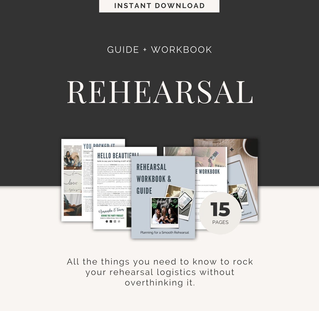 Wedding REHEARSAL Planner: Guide and Worksheets - Etsy