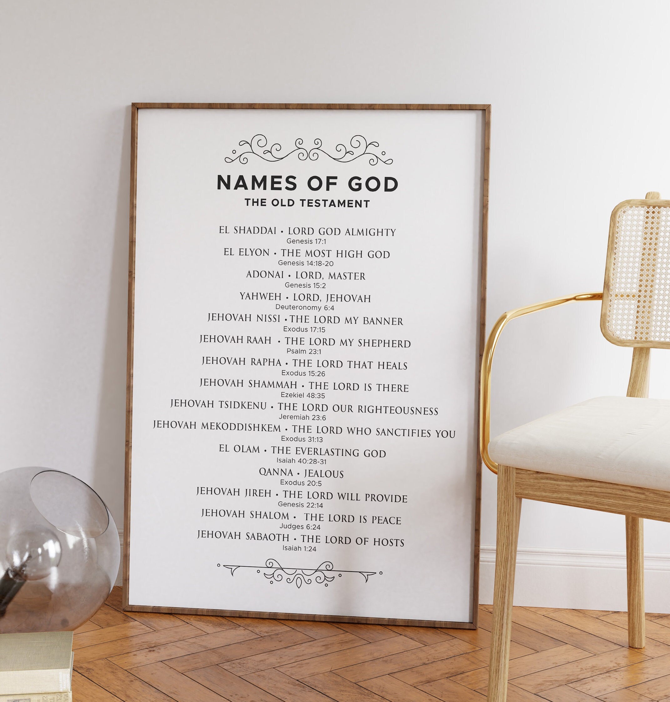 Names of God Poster 15 Names for God in the Bible List of - Etsy