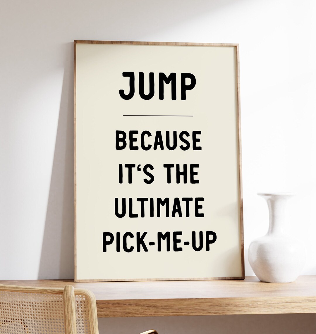 Retro Jumping Fitness Poster, Gym Wall Art, Gym Quotes, Fitness ...
