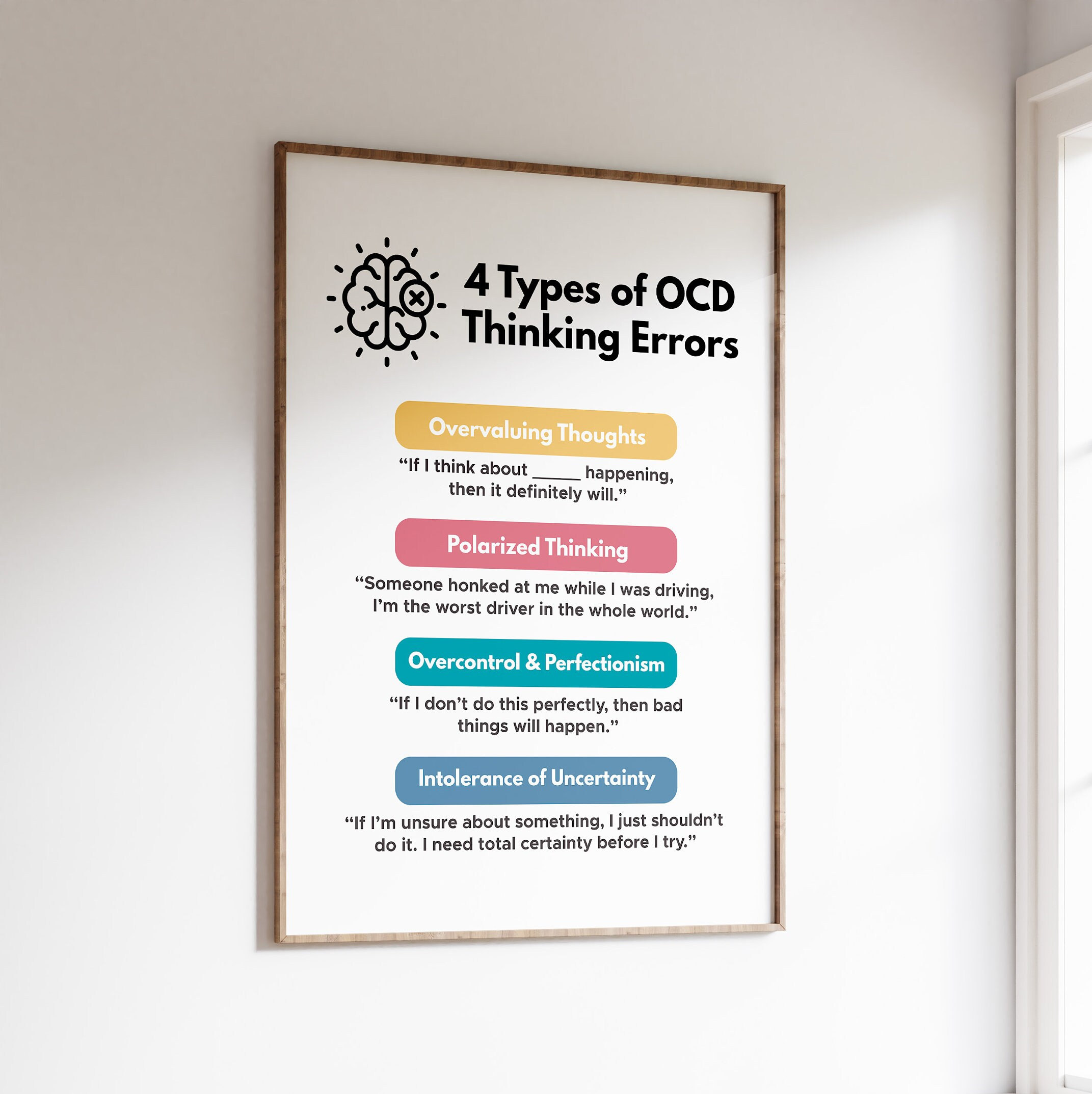 OCD Thinking Errors Poster, OCD Awareness, Mental Health Poster ...