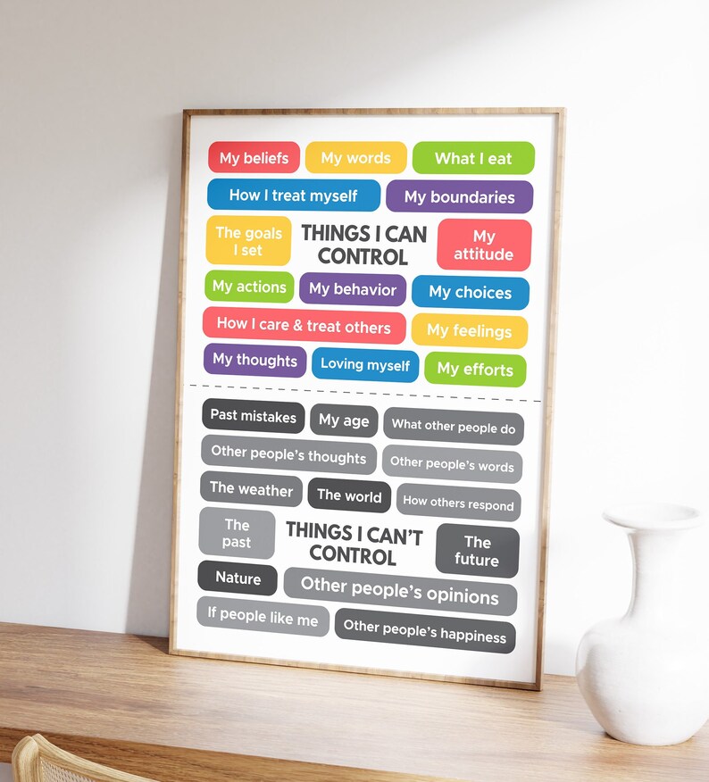 Things I Can Control Poster Growth Mindset Cognitive - Etsy