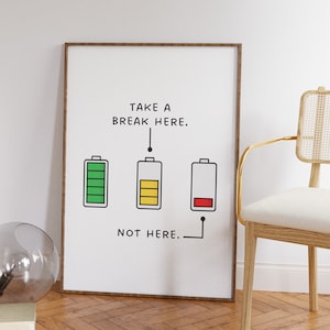 Take a Break Poster, Take a Break Here, Mental Health Poster ...