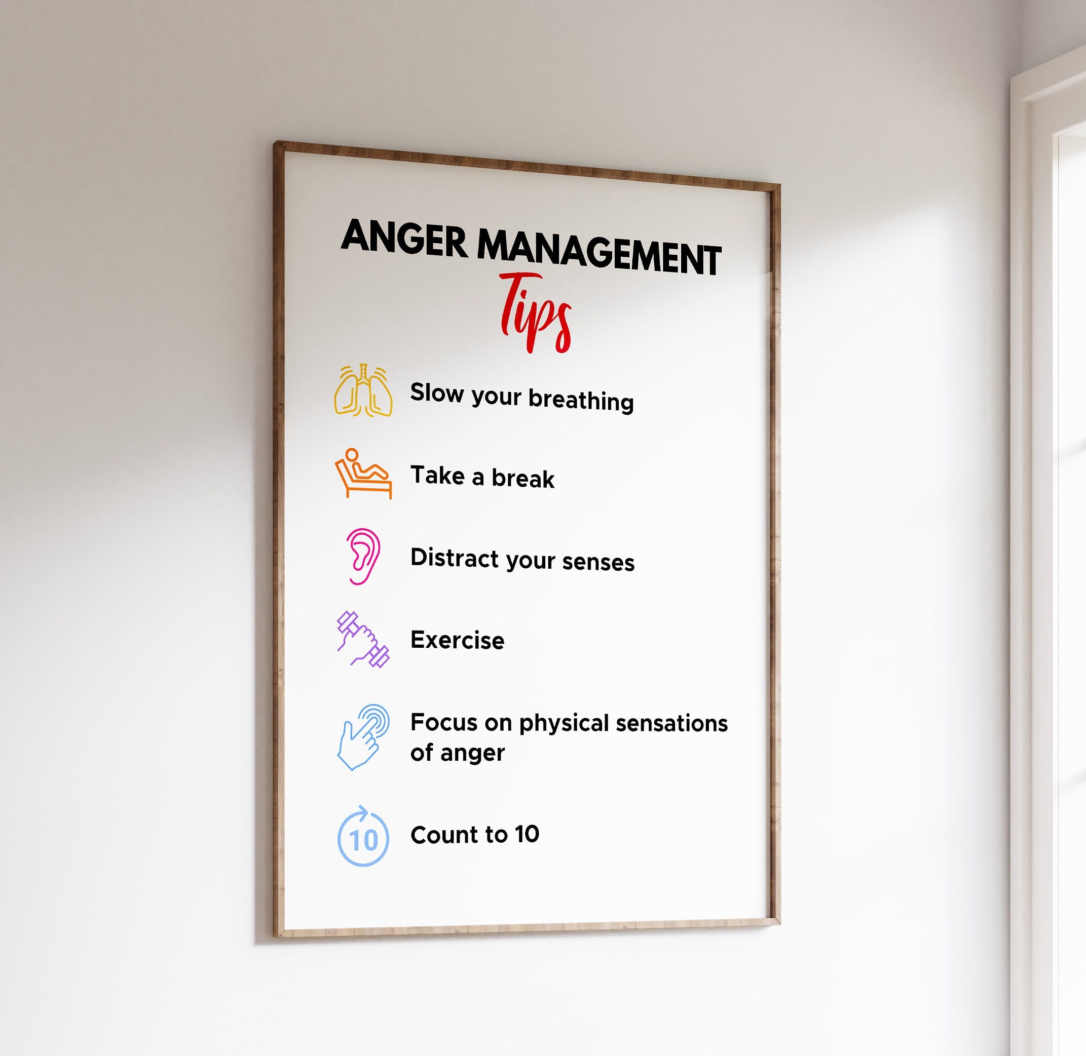 Anger Management Poster, Anger Poster, Therapy Tools and Office Decor ...