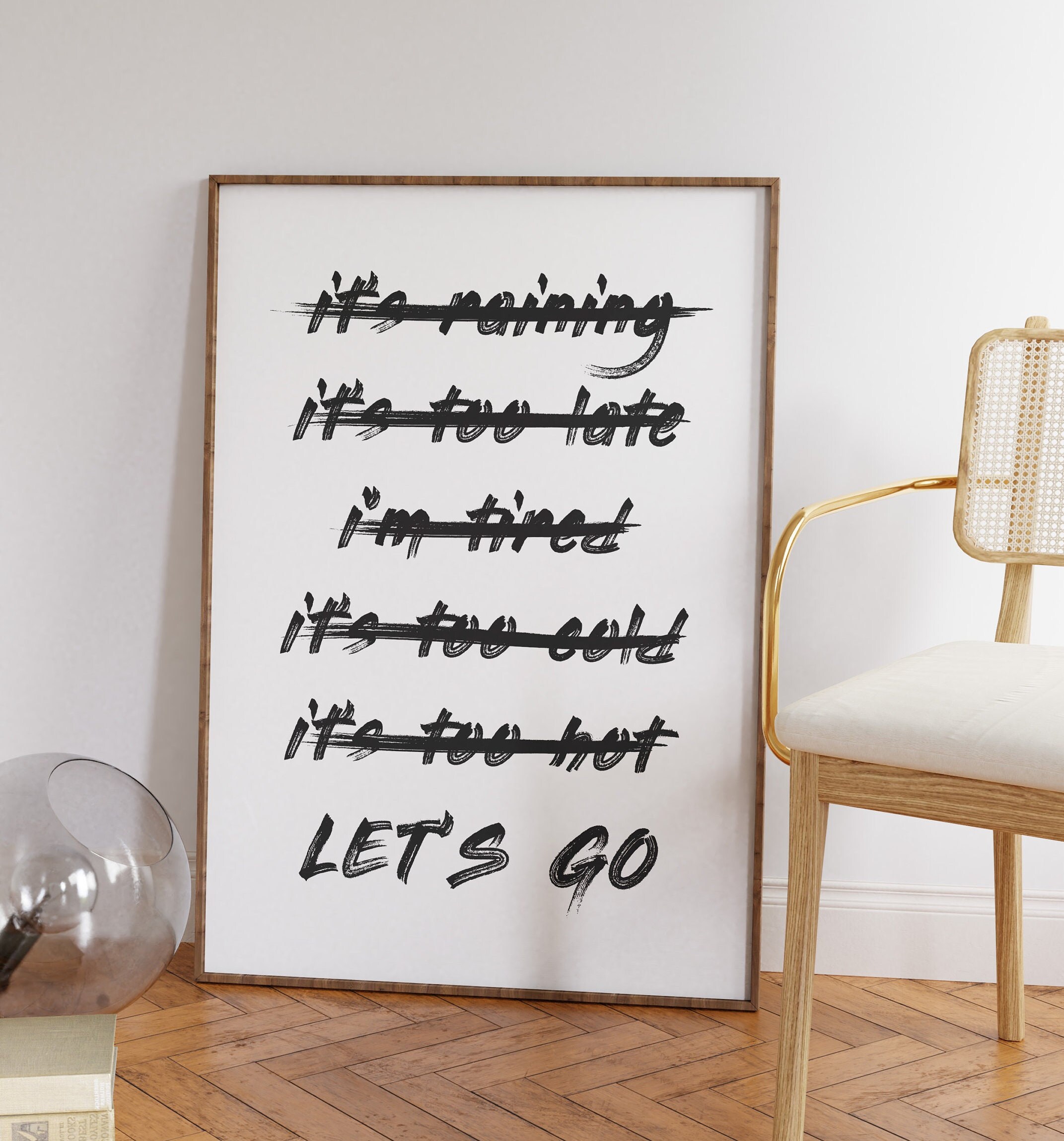 Let's Go Motivational Quote Poster, Printable Motivational Affirmations ...