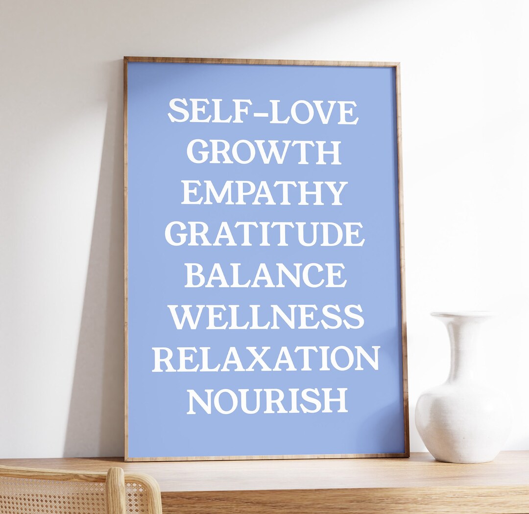 Self Care Words Poster, Words of Encouragement and Positivity, Mental ...