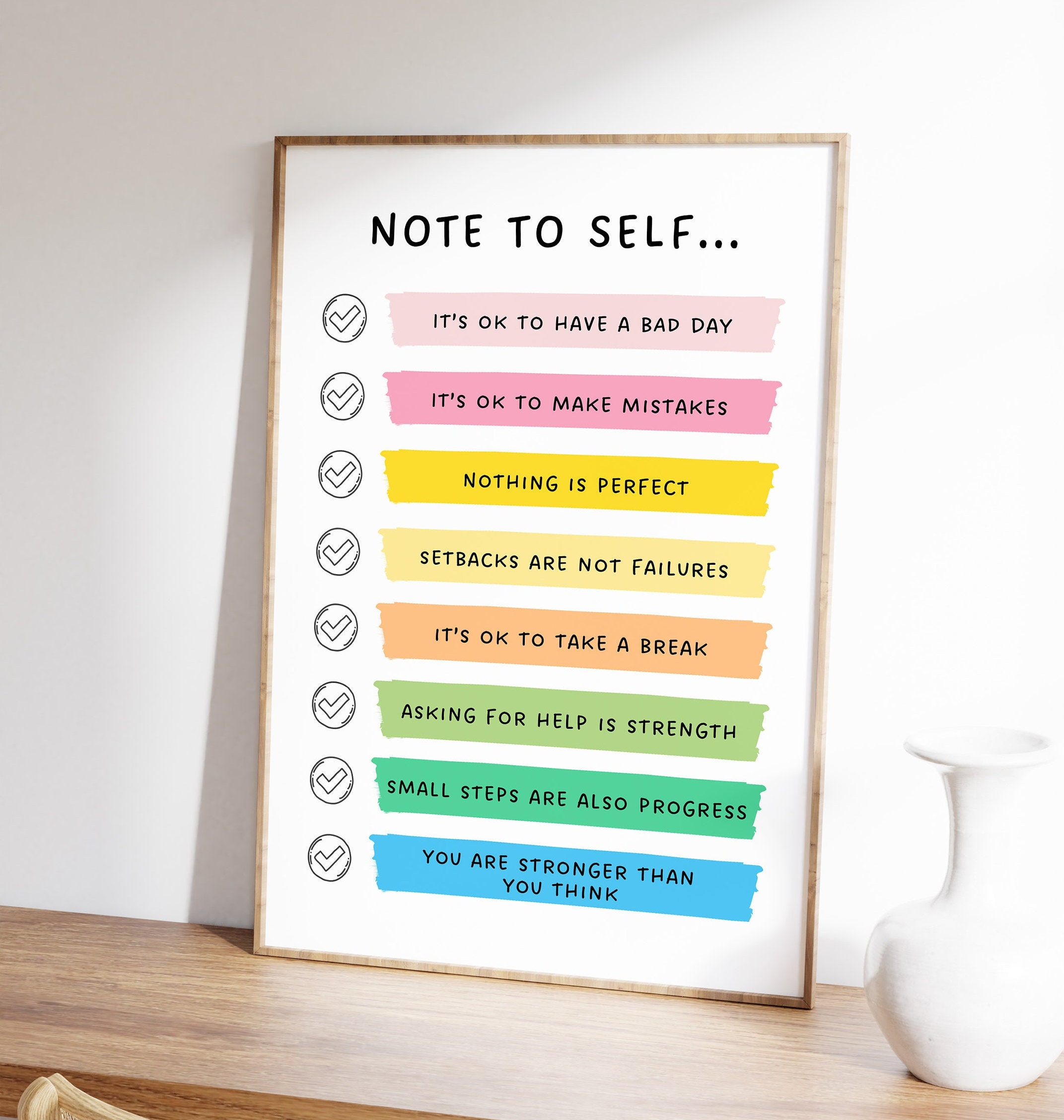 Note to Self Poster, Things to Remember, Motivational and Inspirational ...