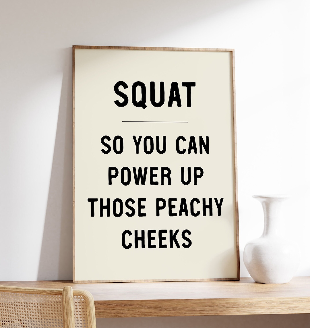 Retro Squat Exercise Print, Gym Decor, Gym Wall Art, Workout and ...
