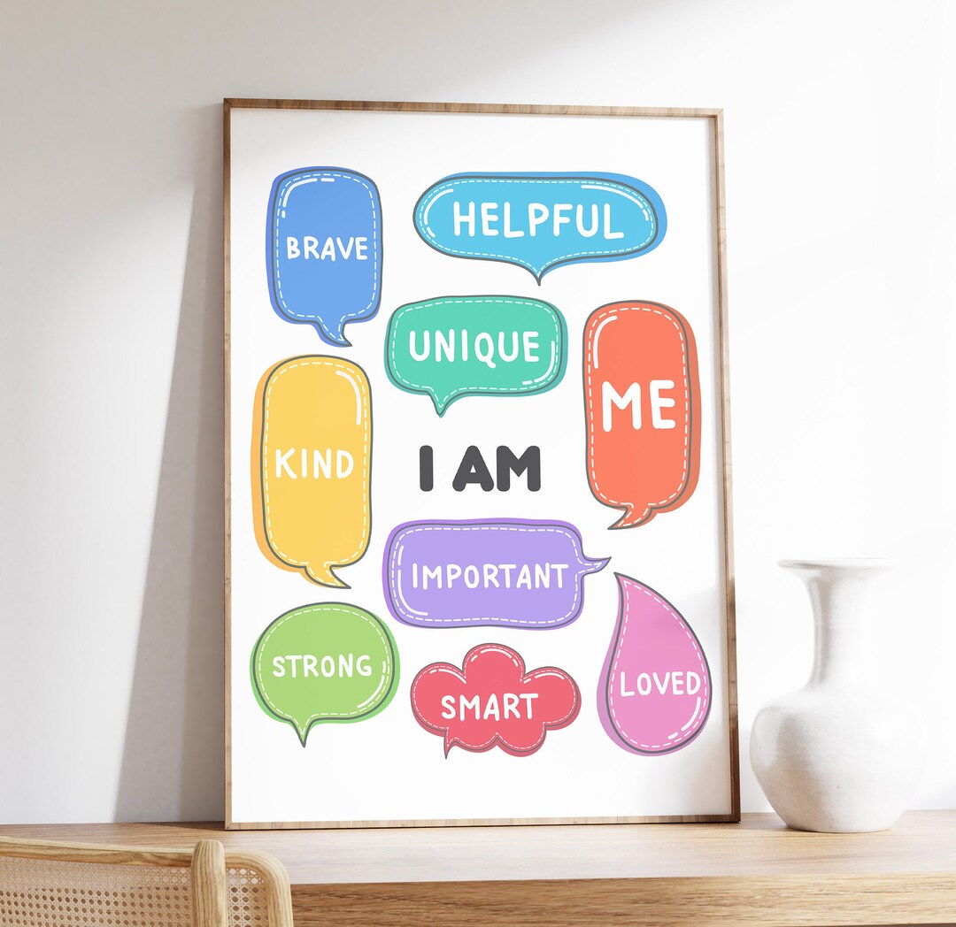 I Am Affirmations Poster, Affirmations for Kids, Homeschool Decor ...