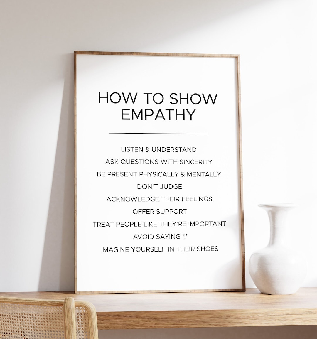 Minimalist Empathy Poster, How to Show Empathy, Kindness and Compassion ...