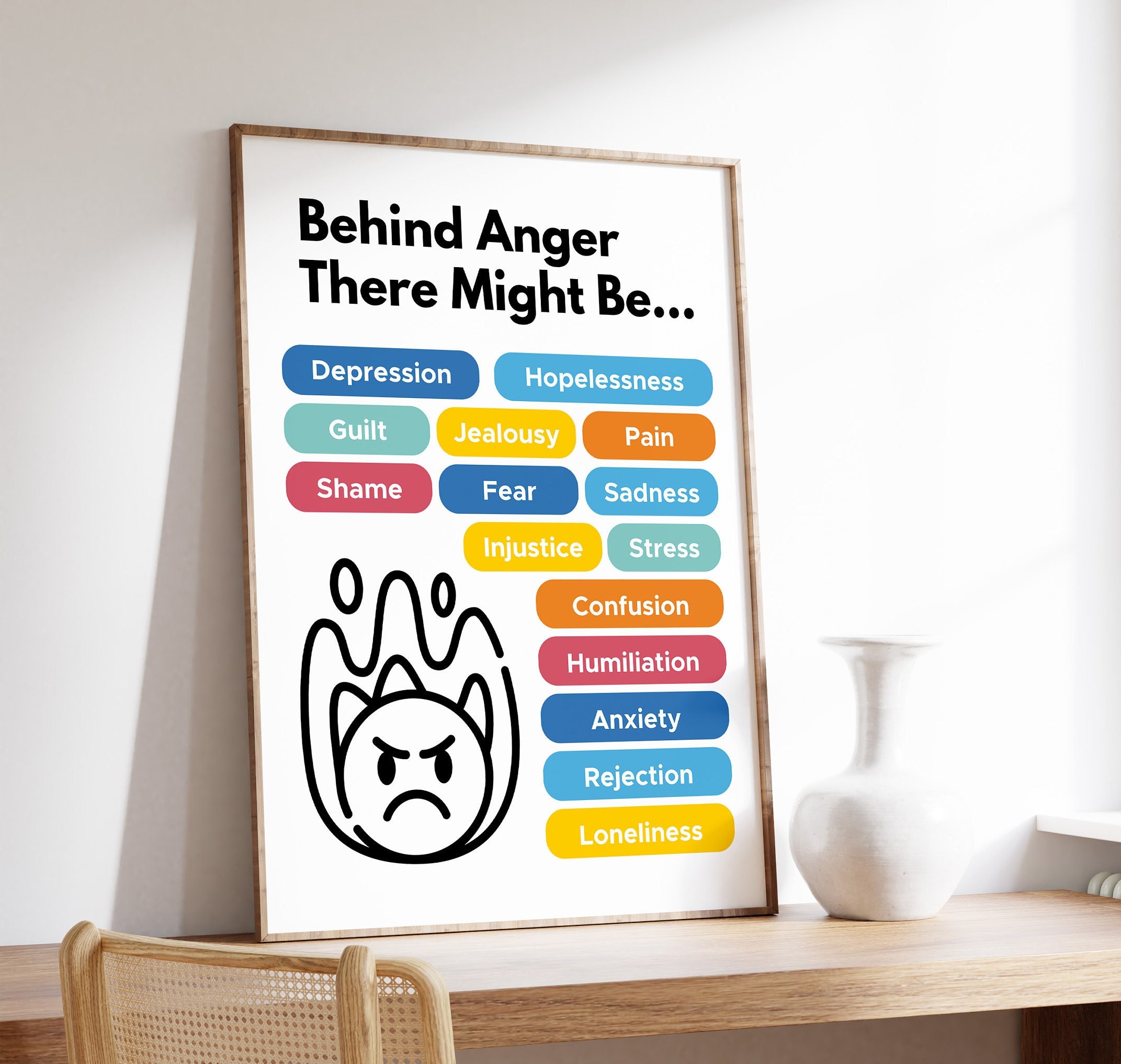 Anger Management Poster, What's Behind Your Anger, Therapy and Mental ...