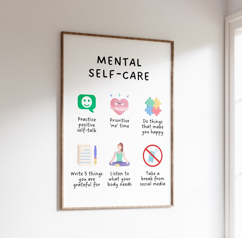 Self-care Poster, Mental Self-care, Therapy Print, Self-care Printable ...