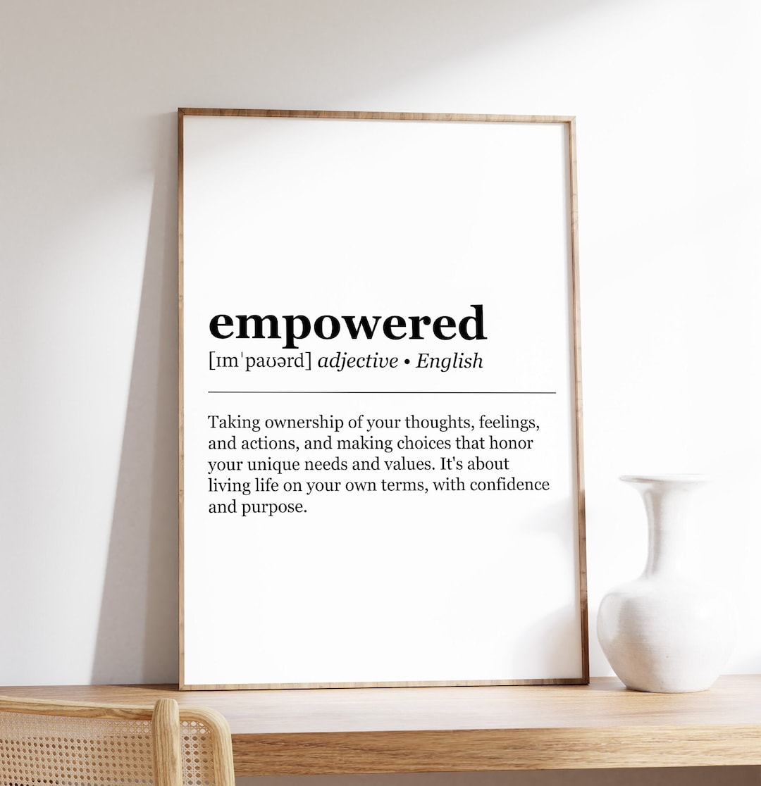 Empowered Definition Print, Self-care Poster, Mental Health, Self Love ...