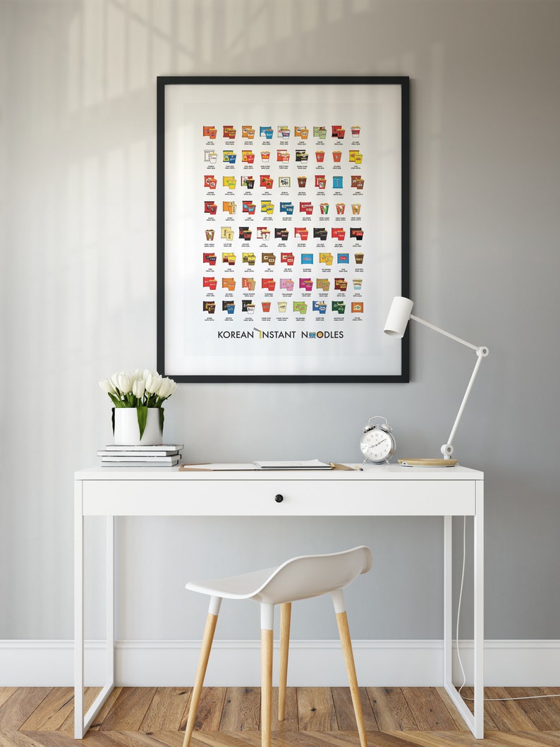 Korean Instant Noodles Korean Food Poster With 72 Brands. Korean Wall ...
