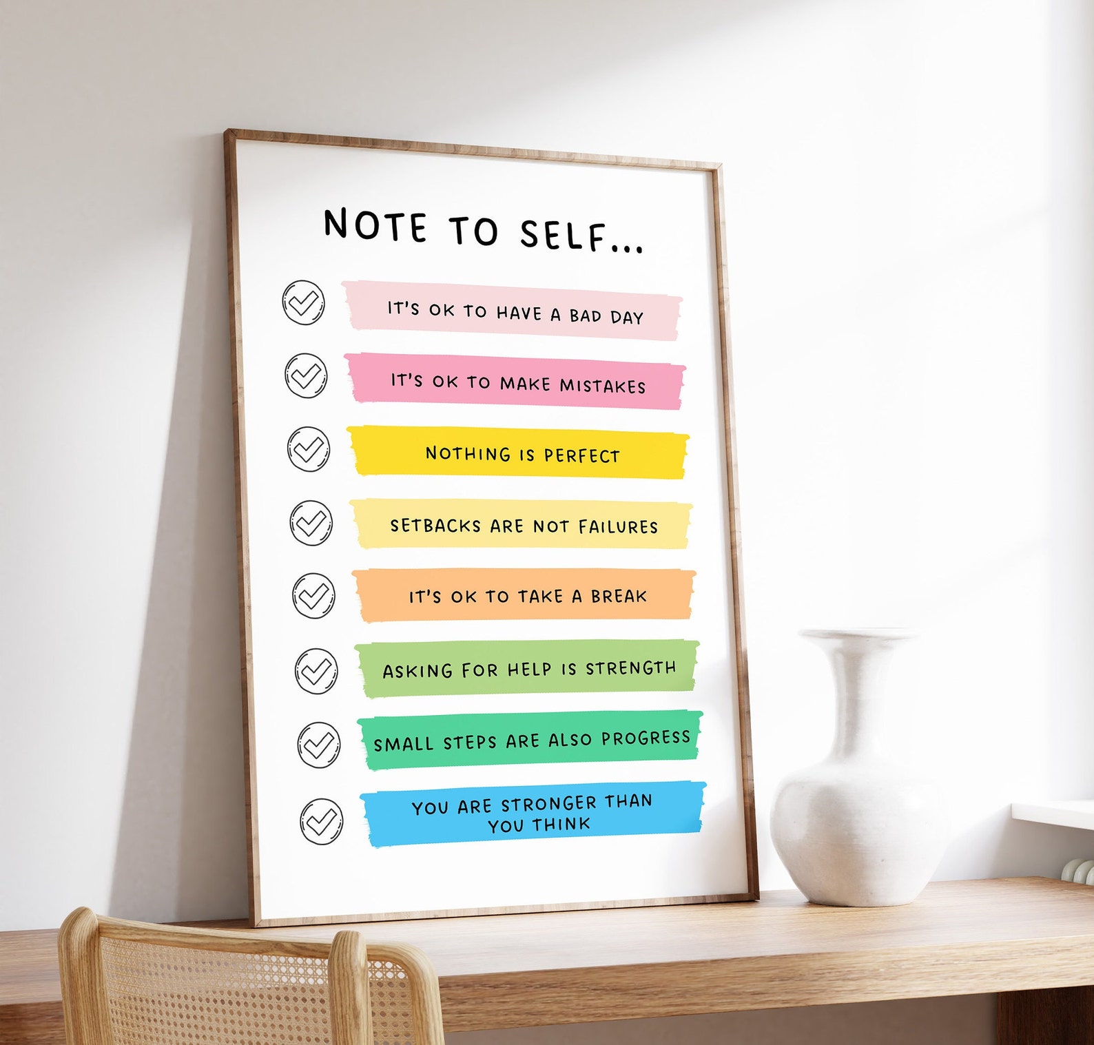 Note to Self Poster, Things to Remember, Motivational and Inspirational ...
