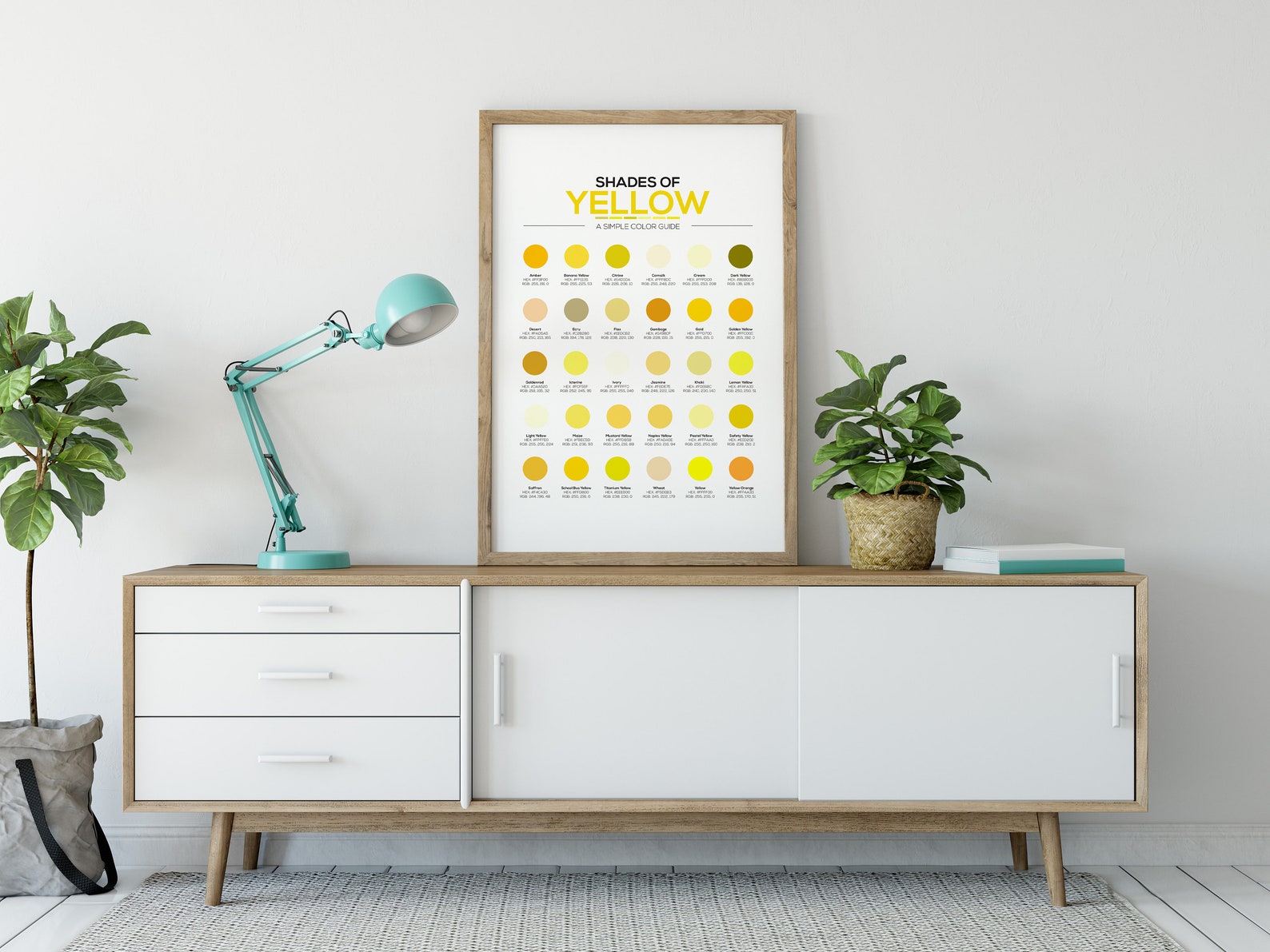 Different Shades of Yellow Color Chart With 30 Different Hex Color ...
