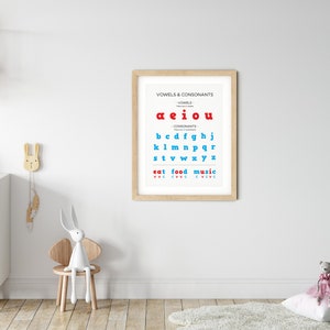 Vowels and Consonants Chart Phonics Poster Classroom - Etsy UK